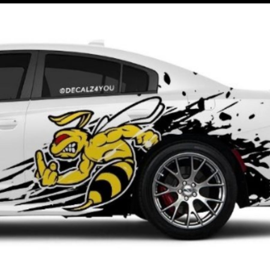 Bee And Tribal Racing Stripes | Decalz4you