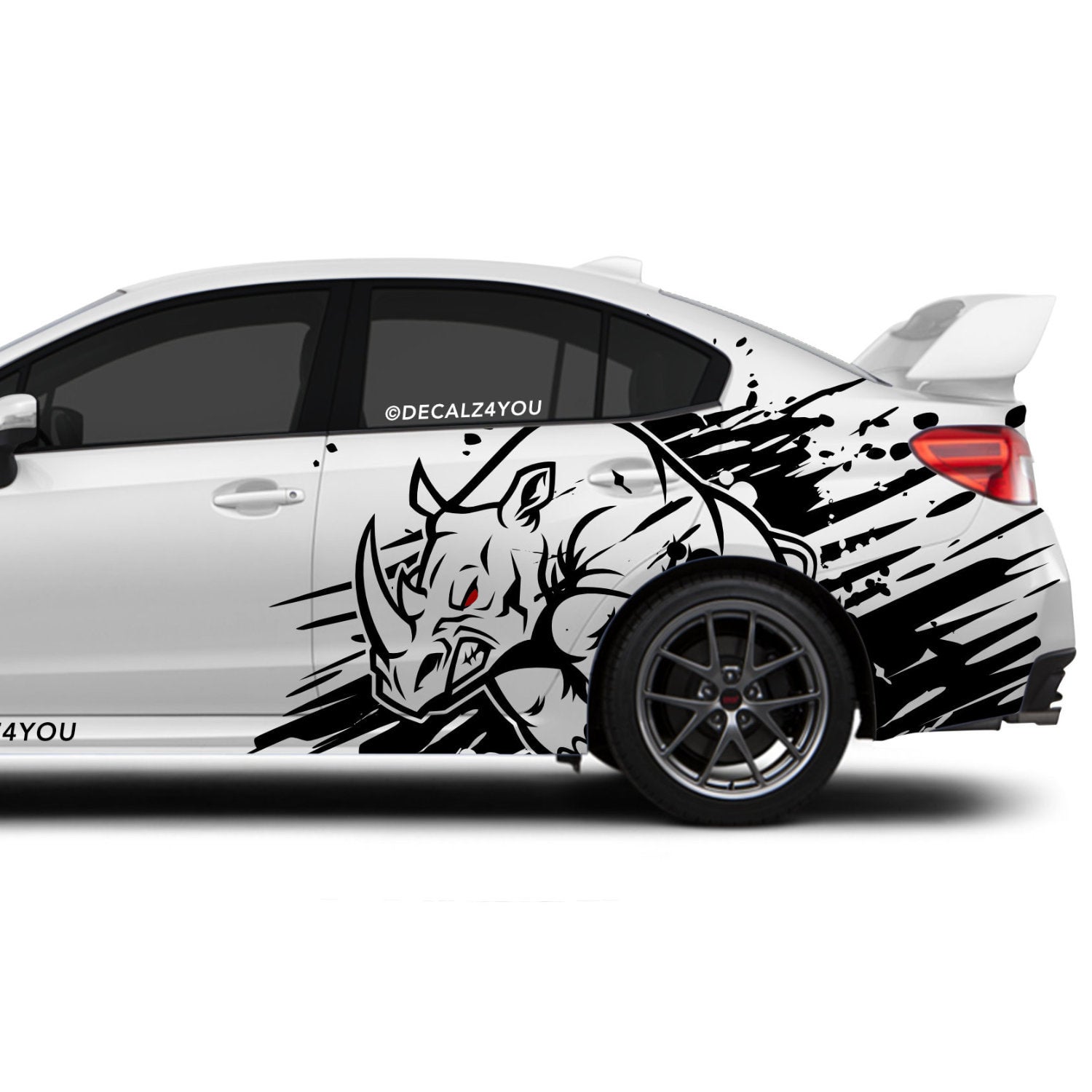 Large Angry Rhino Side Graphic Includes Driver & Passenger Impreza WRX ...