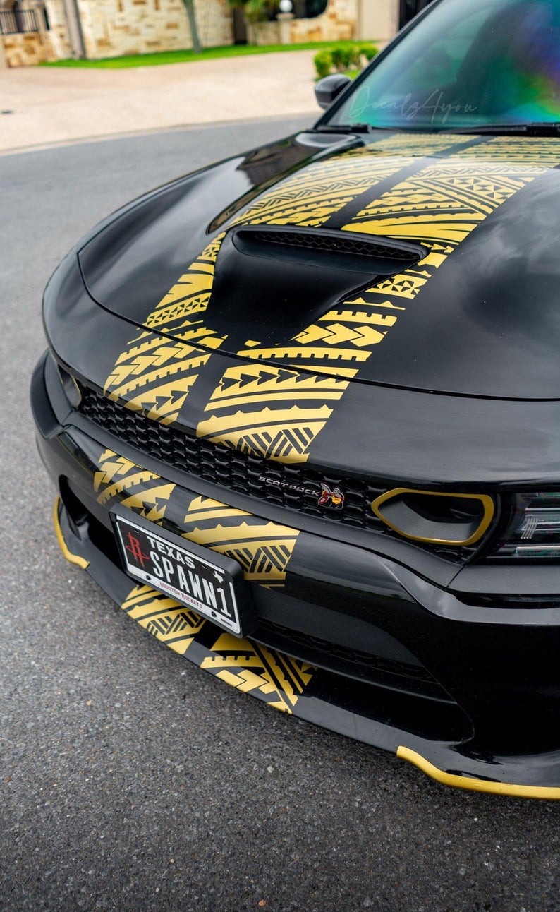 TRIBAL RACING Stripes Dual 10" For Dodge Charger (2015+) | Decalz4you